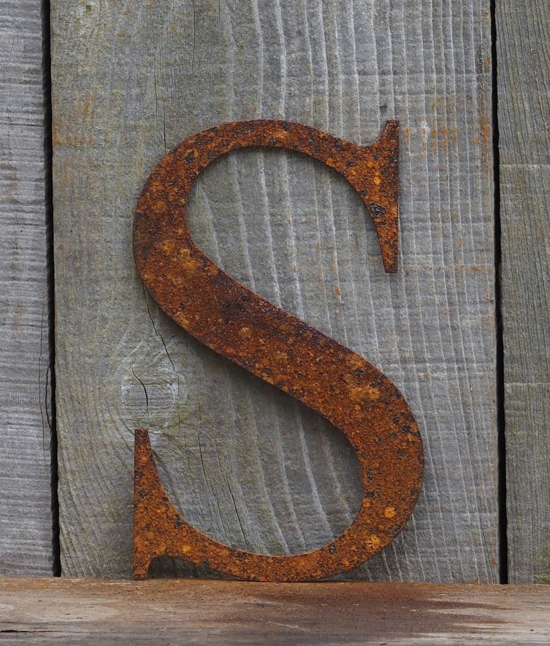 Rusty Letter / Flat Metal Rusty Letter S / Metal / Letter / Garden ...
