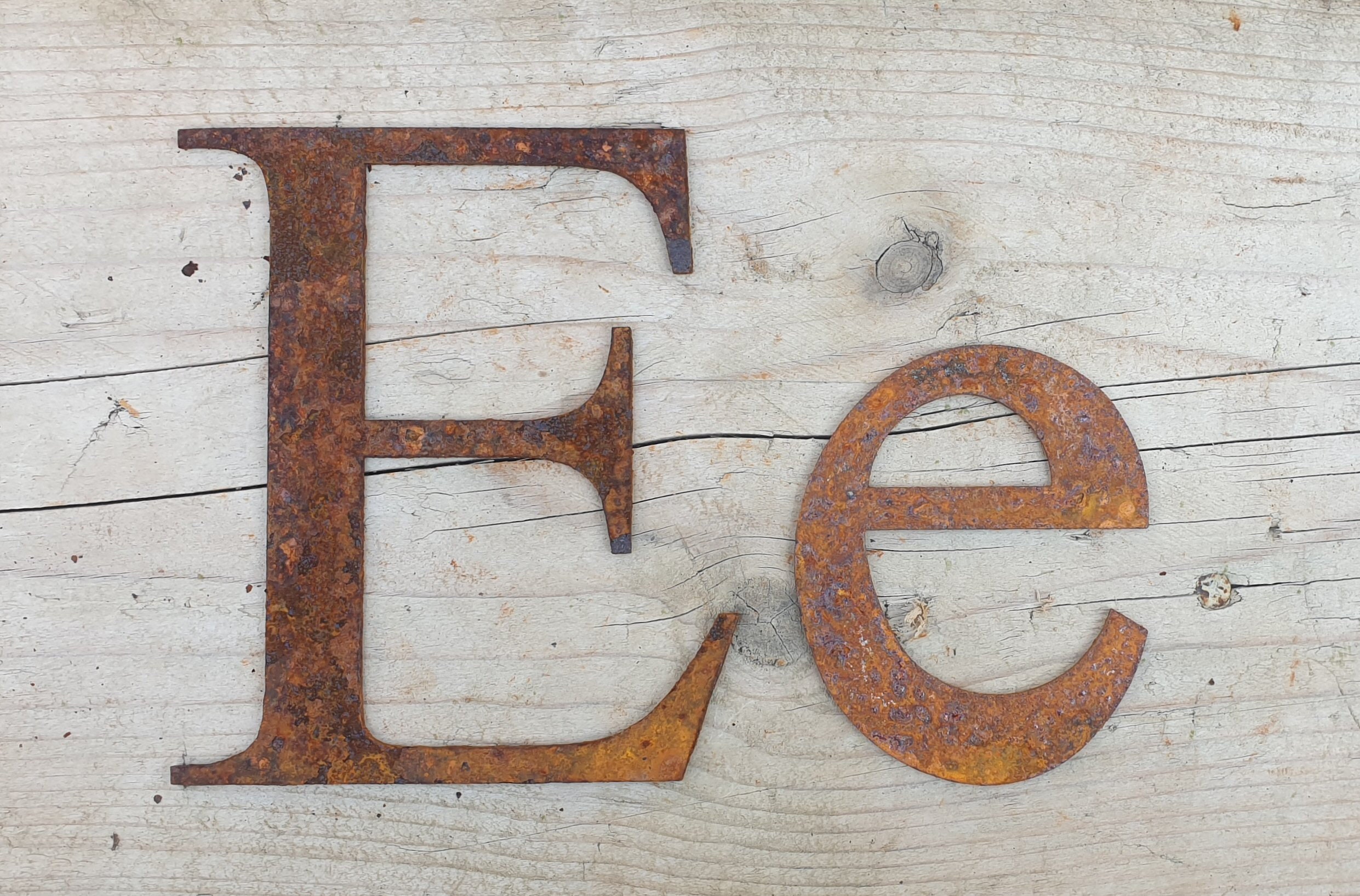 Flat Metal Rusty Letter / Metal / Letter / Lowercase E / Rusty | Etsy