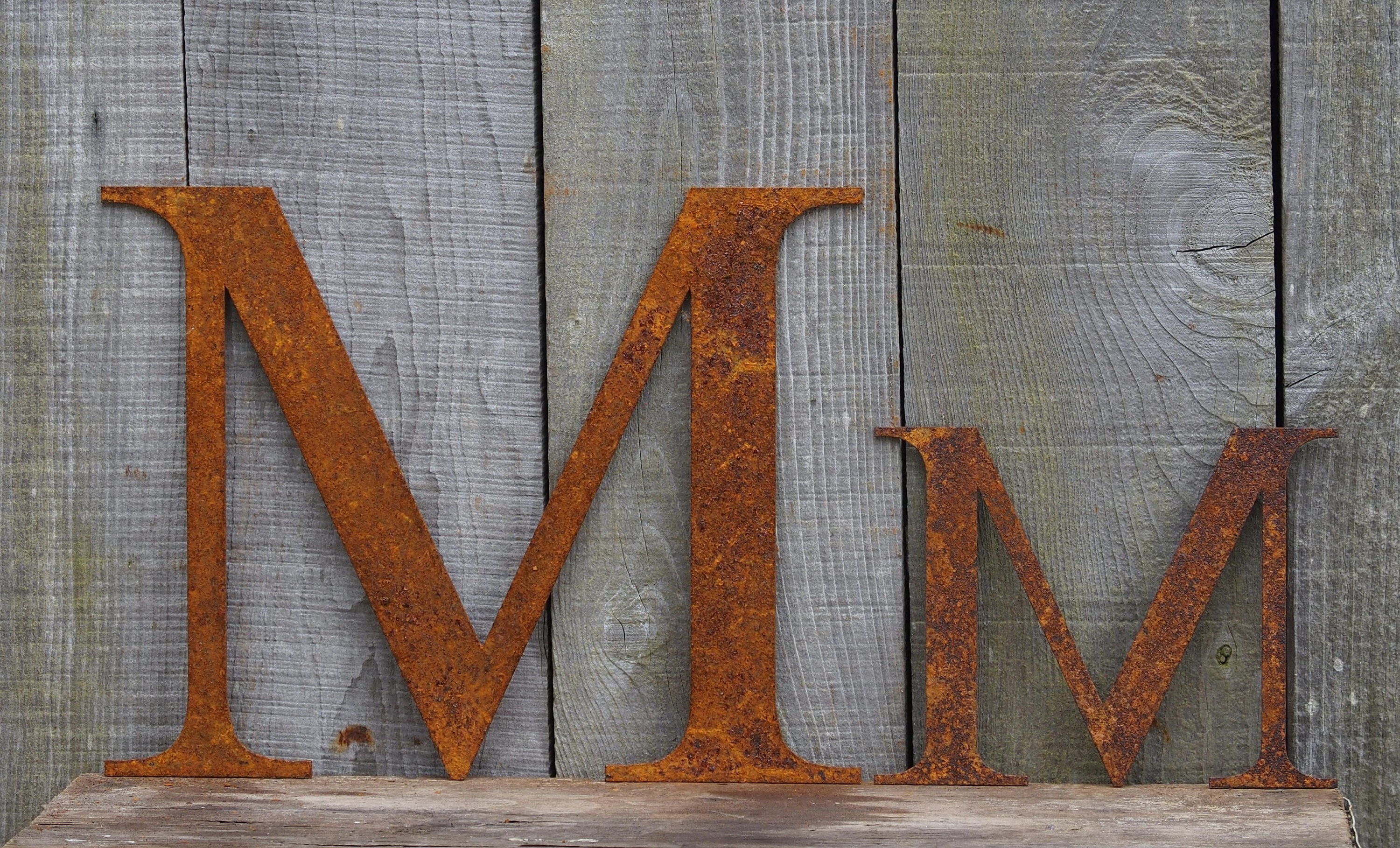 Rusty Letter / Flat Metal Rusty Letter M / Metal / Letter / | Etsy