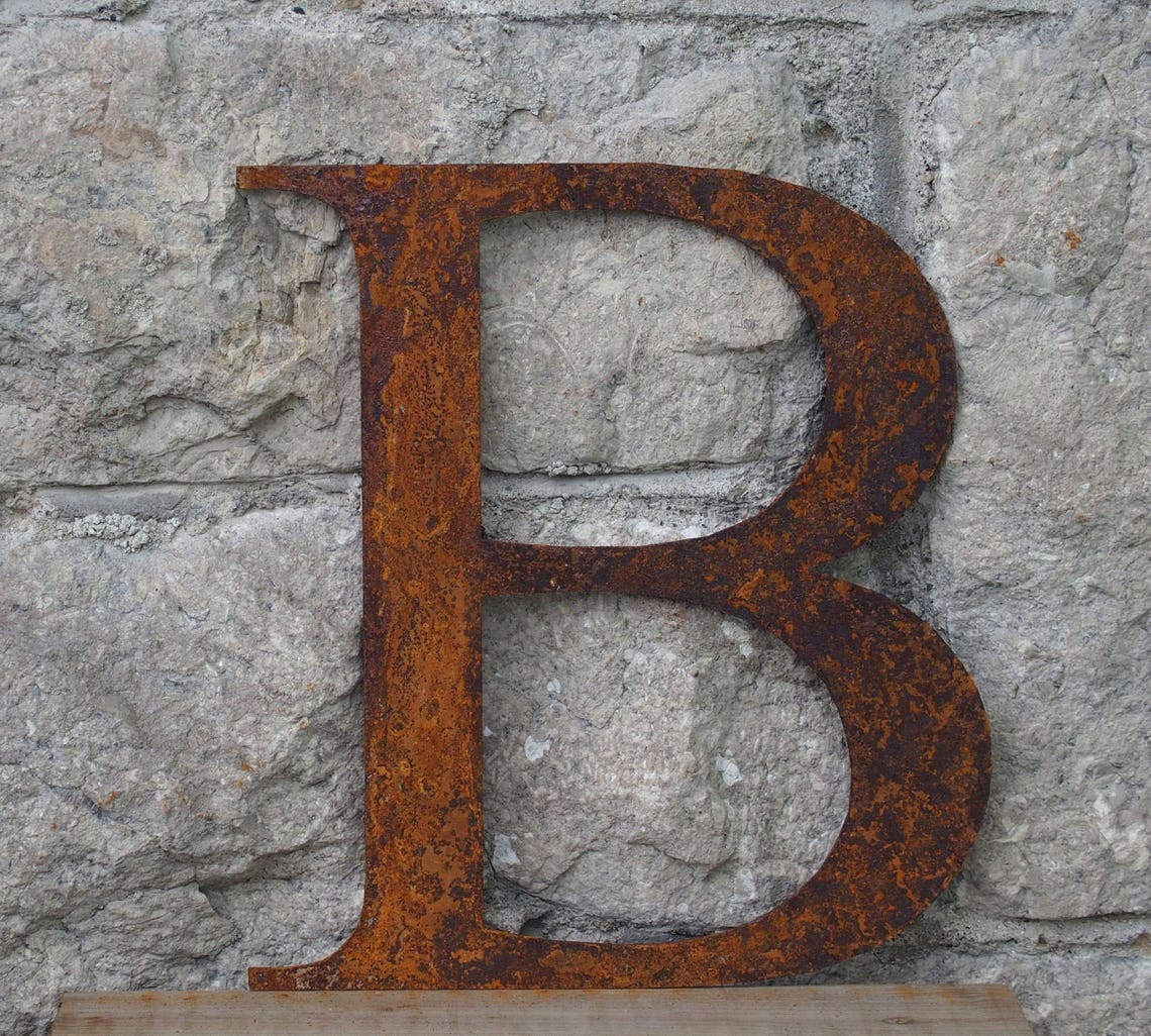 Flat Metal Rusty Letter B / Metal / Letter / Rusty Letters / Garden ...