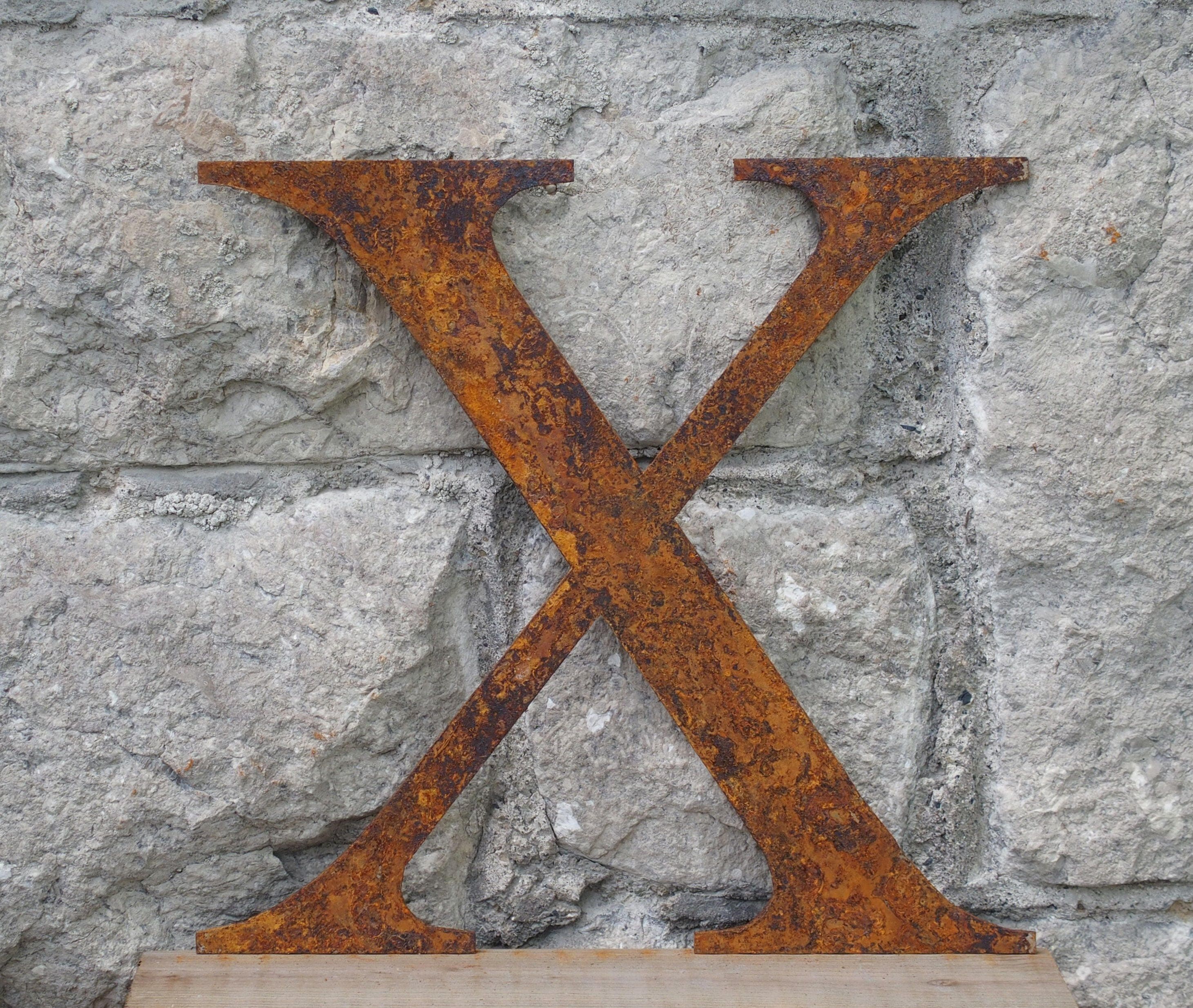 Flat Metal Rusty Letter X / Metal / Letter / Garden / - Etsy UK