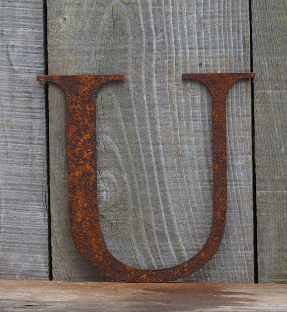Rusty Letter / Flat Metal Rusty Letter U / Metal / Letter / | Etsy