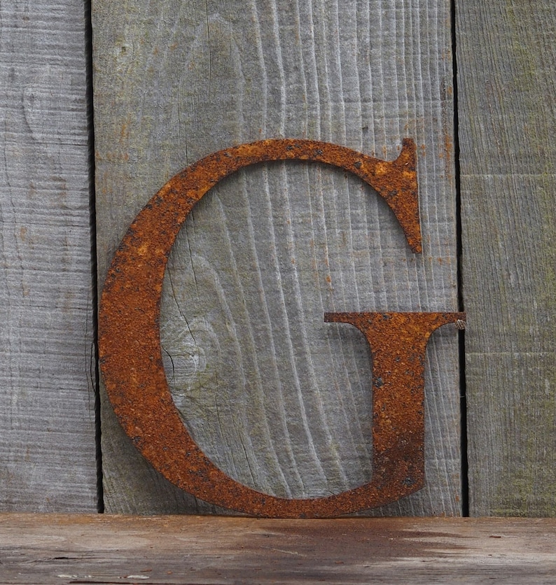Rusty Letter / Flat Metal Rusty Letter G / Metal / Letter / - Etsy