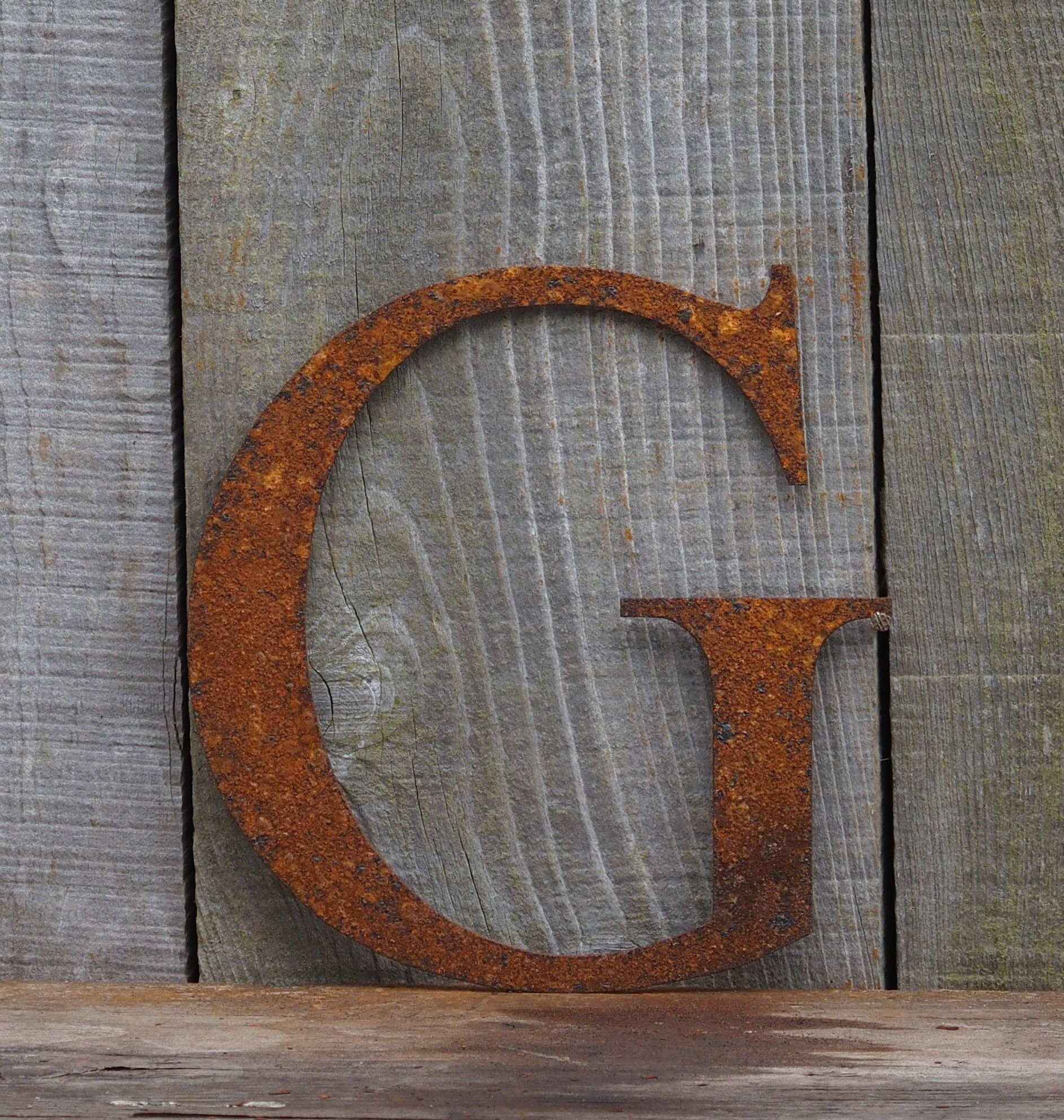 Rusty Letter / Flat Metal Rusty Letter G / Metal / Letter / | Etsy