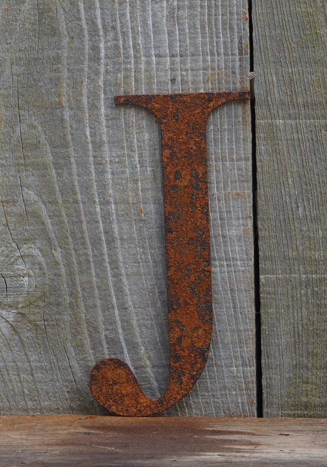 Rusty Letter / Flat Metal Rusty Letter J / Metal / Letter / Garden ...