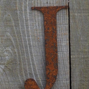 Rusty Letter / Flat Metal Rusty Letter J / Metal / Letter / Garden ...