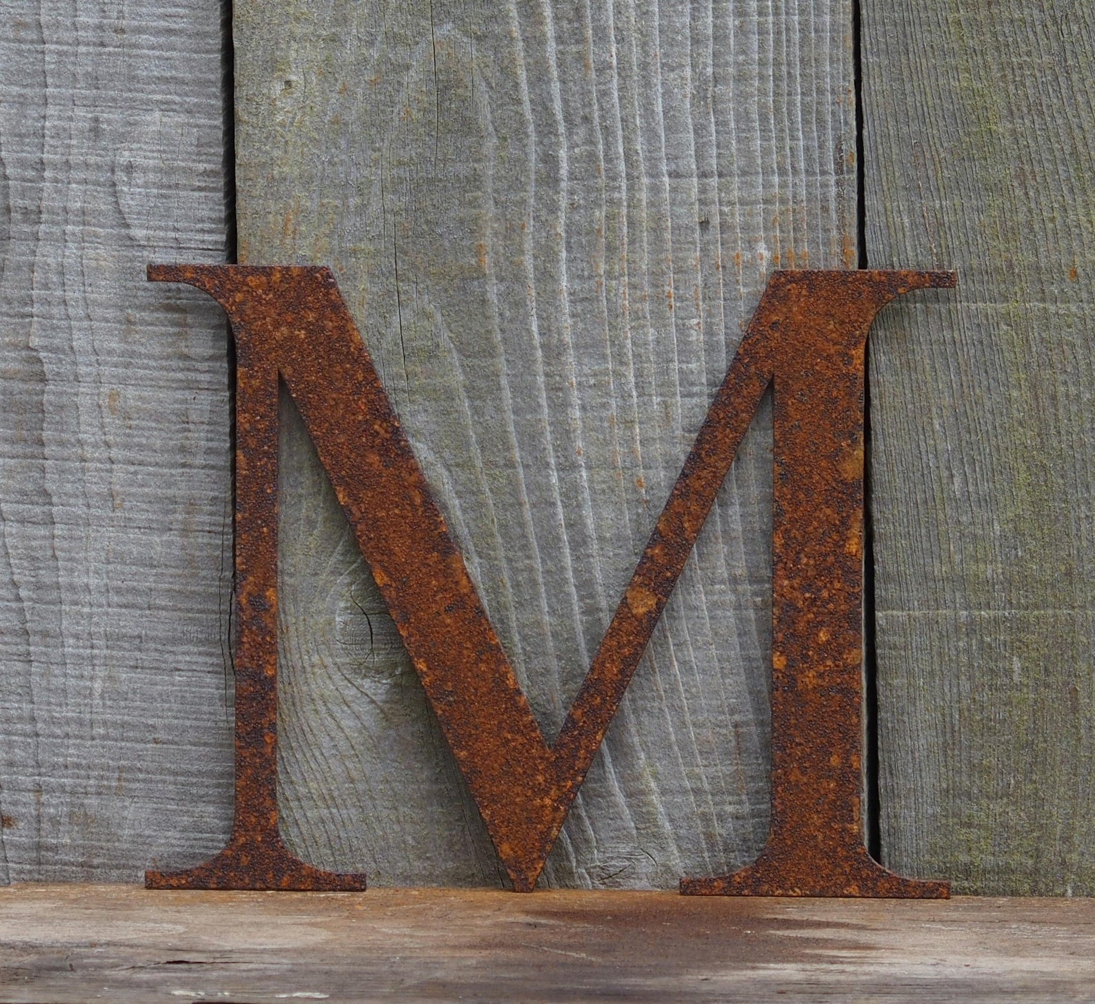 Rusty Letter / Flat Metal Rusty Letter M / Metal / Letter / | Etsy