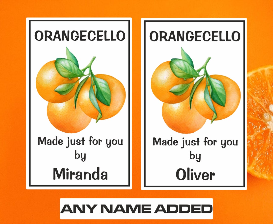 8 Personalised Orangecello Bottle Labels Great Christmas Gift ,homemade ...