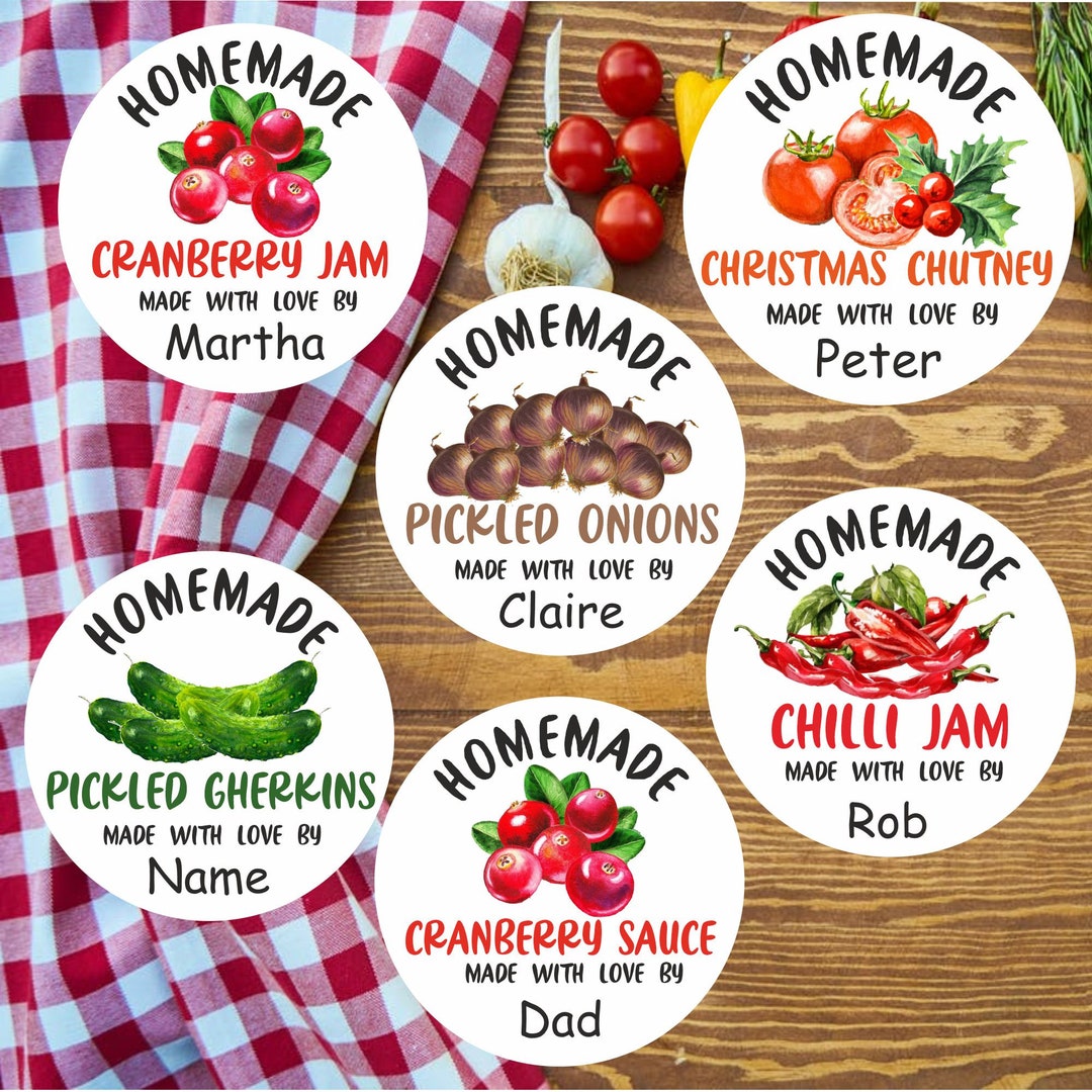 39 Personalised Jar Labels, Stickers, Ideal for Chutney, Chilli Jam ...