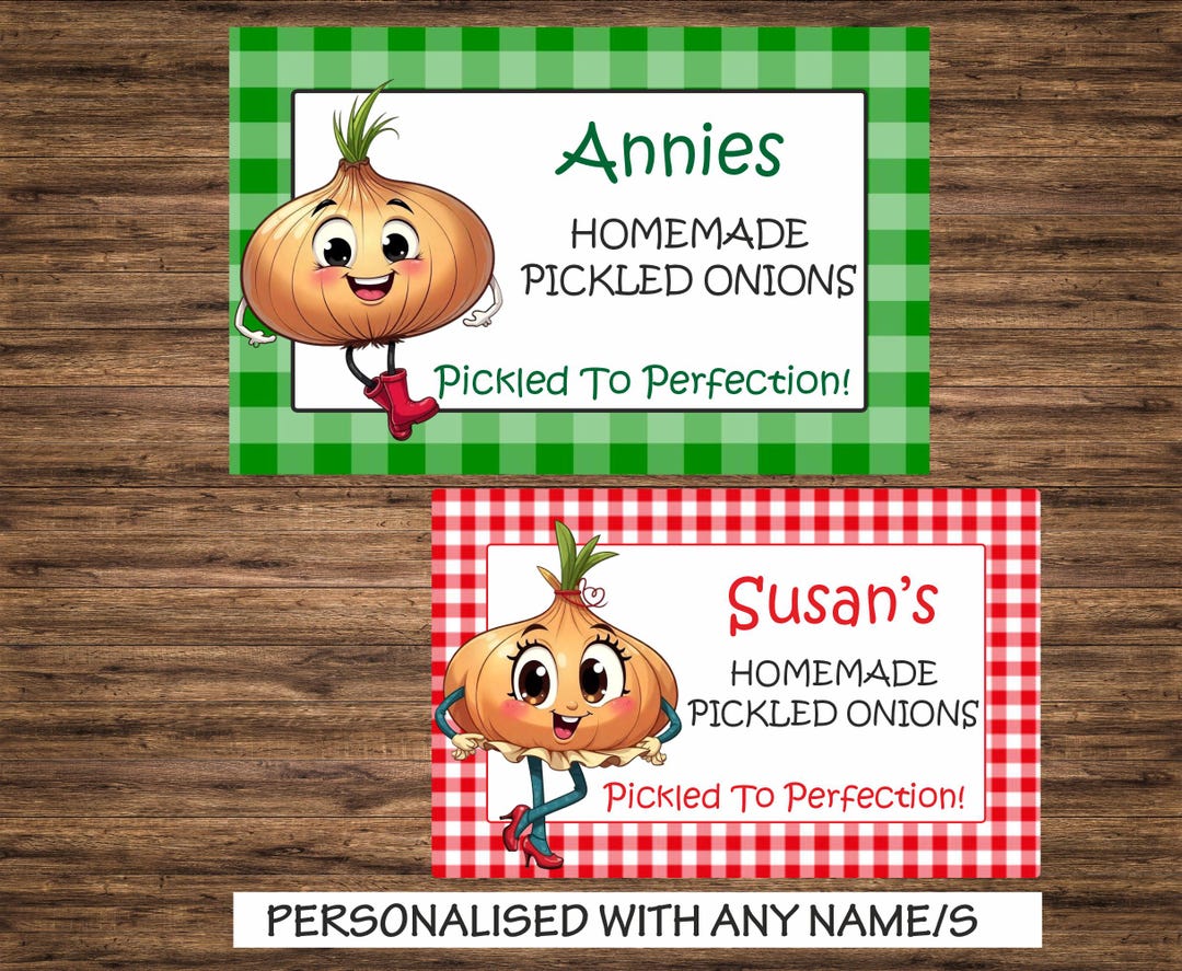 18 Personalised Pickled Onion Jar Labels, Stickers, Ideal for Christmas ...