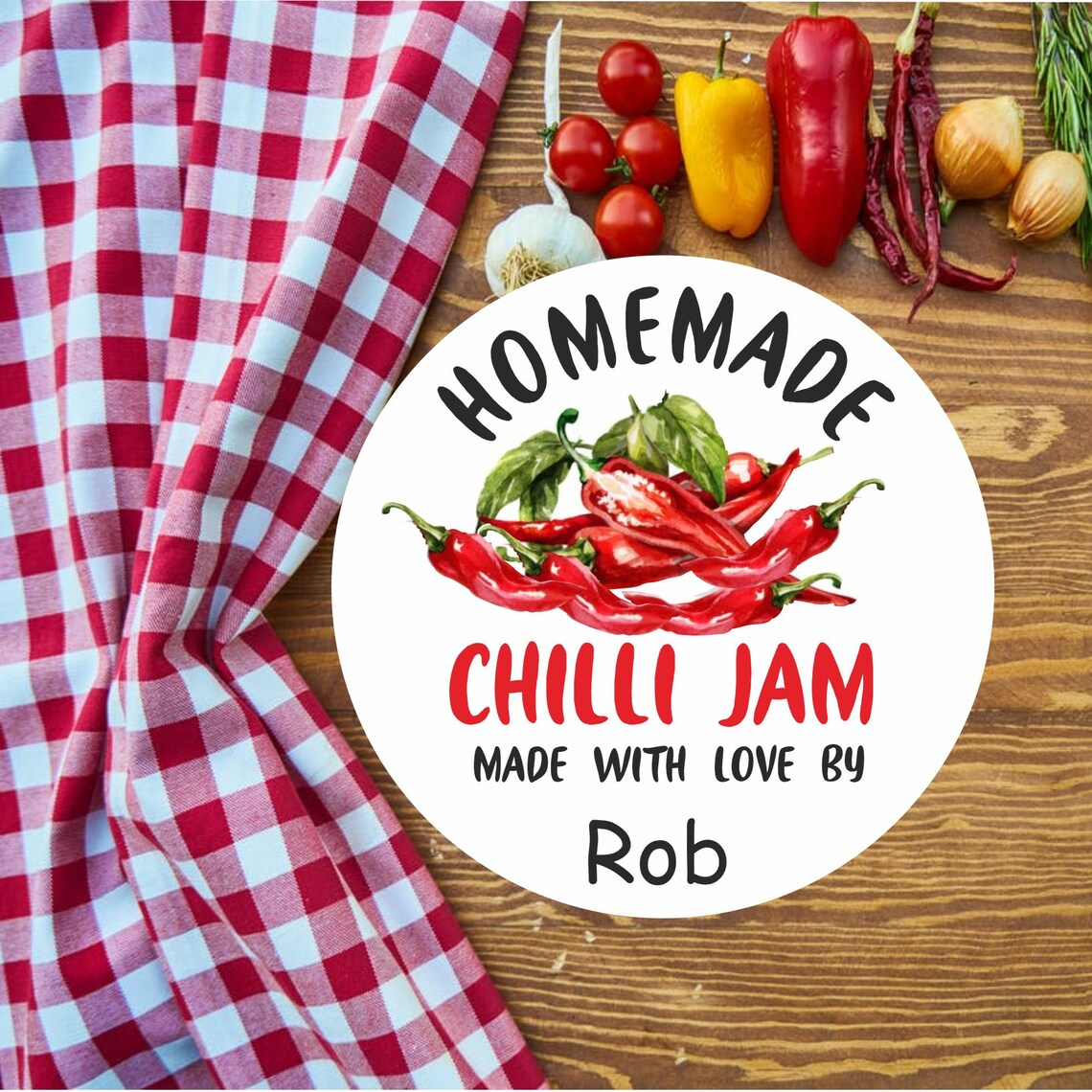 39 Personalised Jar Labels, Stickers, Ideal for Chutney, Chilli Jam ...