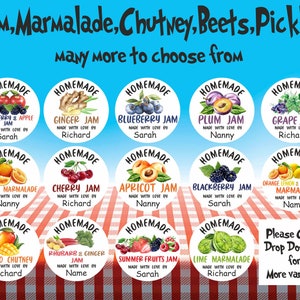 39 Personalised Jar Labels, Stickers, Ideal for Jams, Lemon Curd ...