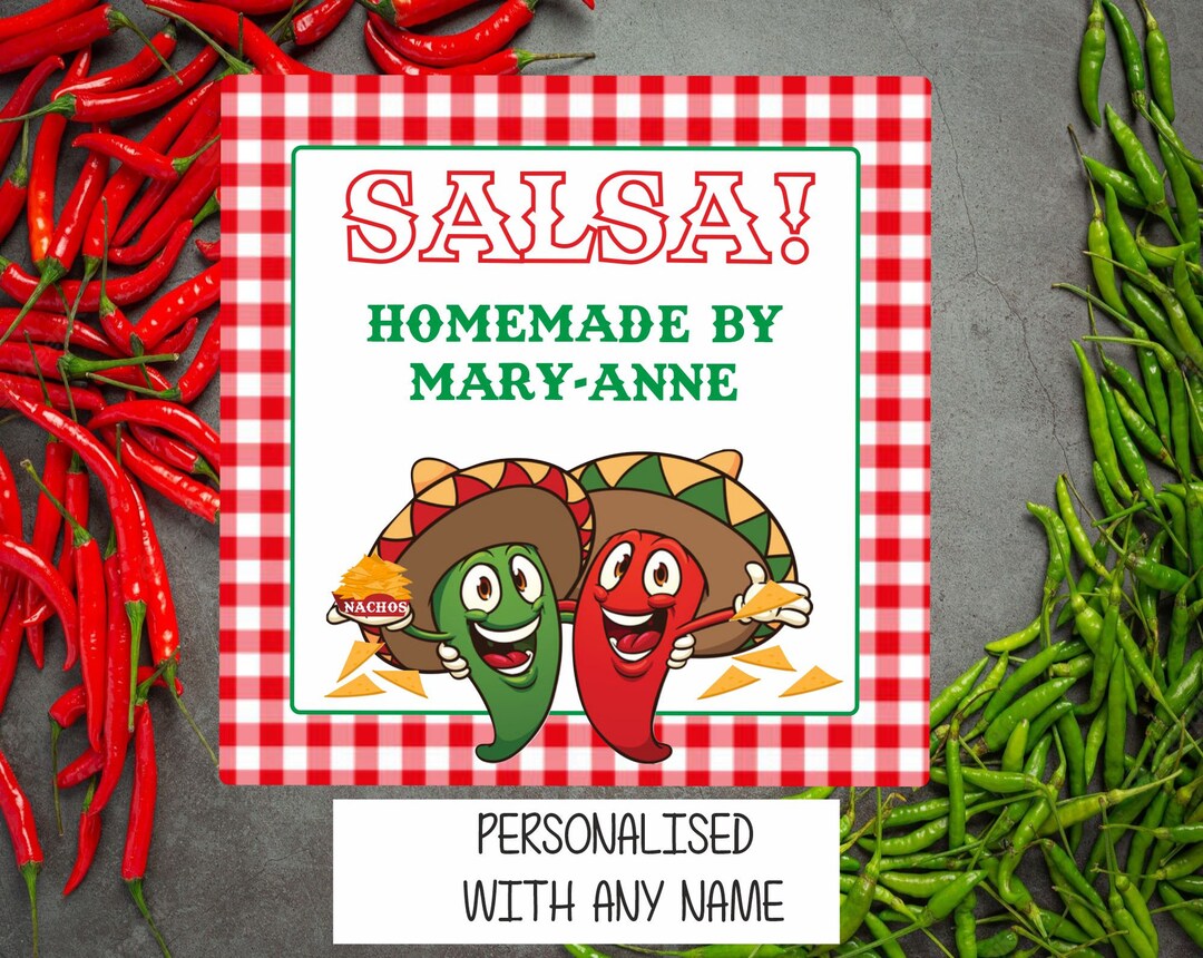 21 Personalised Salsa Jar Labels Stickers Ideal for Homemade - Etsy