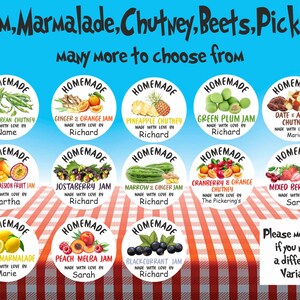 39 Personalised Jar Labels, Stickers, Ideal for Jams, Lemon Curd ...