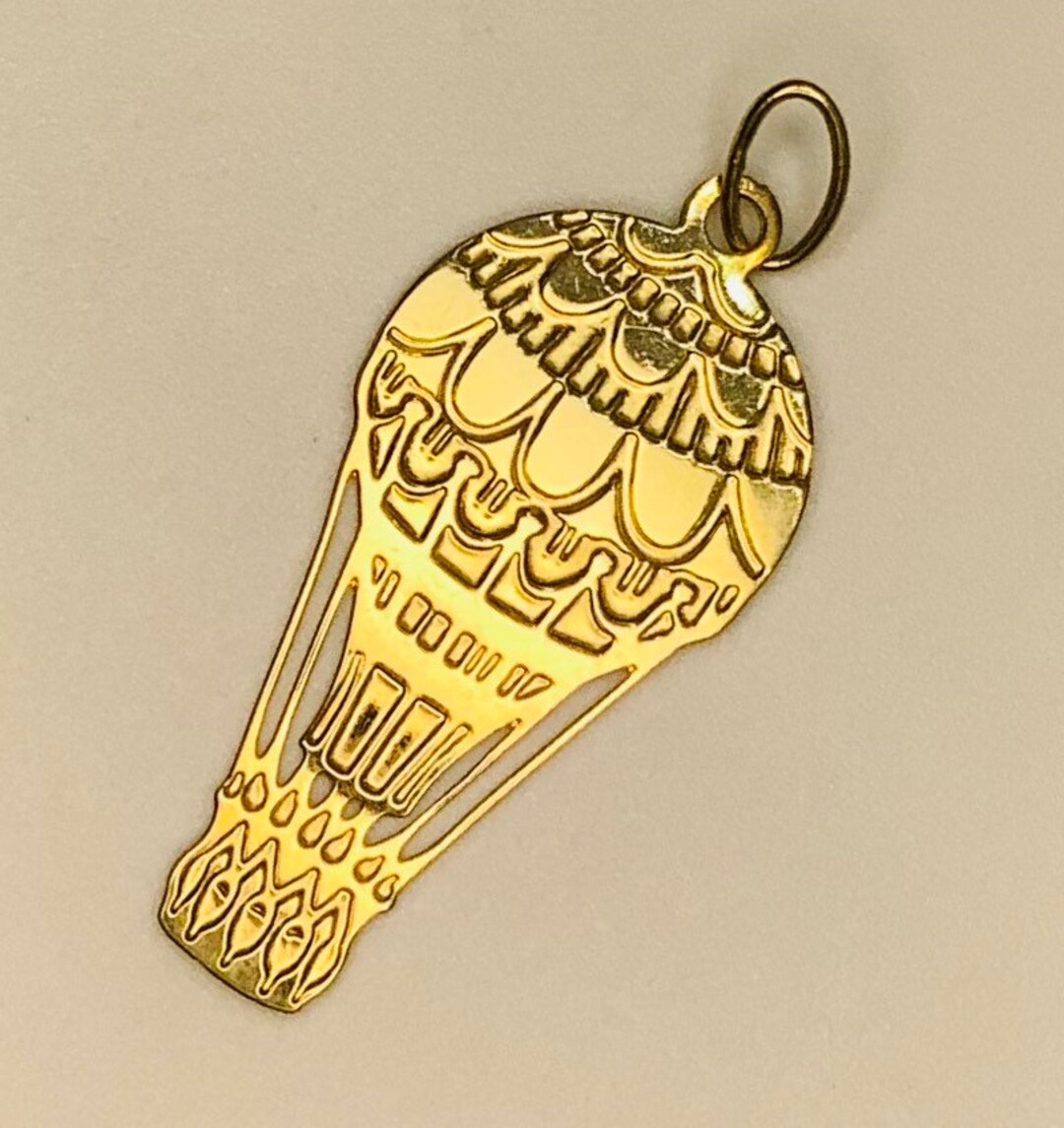Hot Air Balloon 14K Gold Vintage Charm or Pendant - Etsy