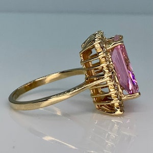14K Gold Pink Ice Cocktail Ring With Diamonds - Etsy