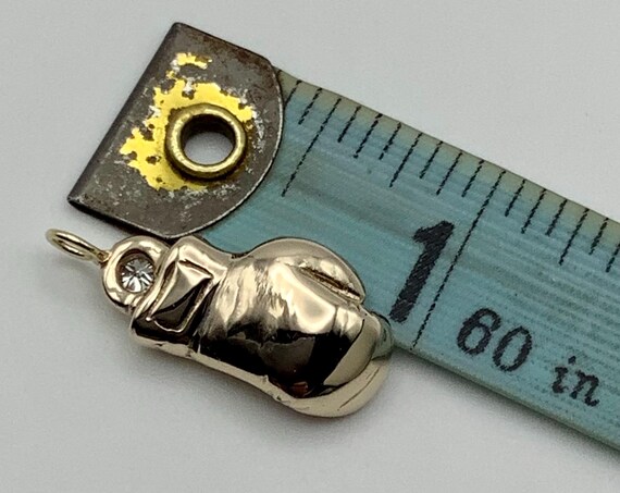 14K Gold Boxing Glove Diamond Pendant Solid Yellow Go… - Gem