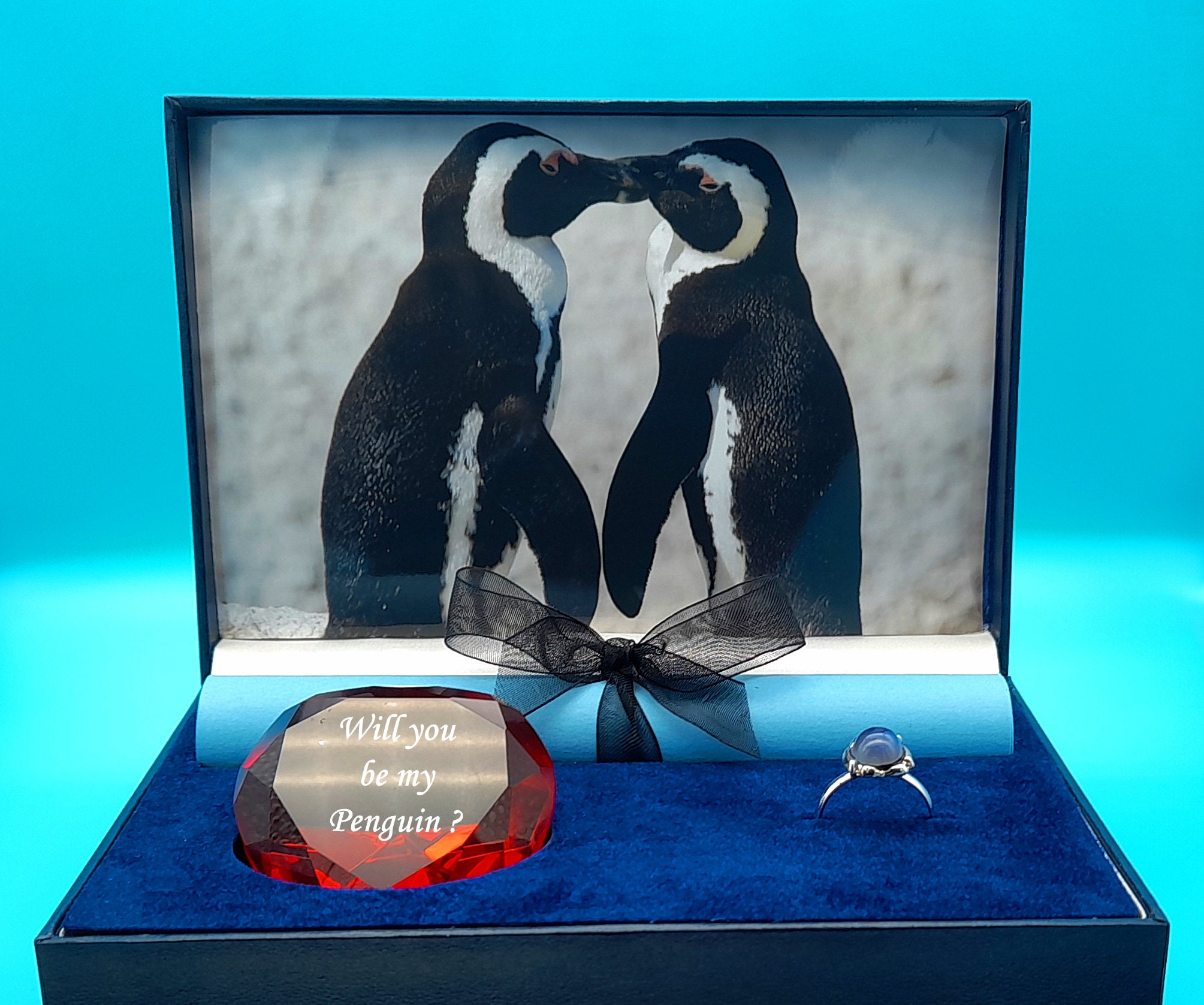 Propose Like a Penguin Kissing Penguins Themed Proposal Gift - Etsy