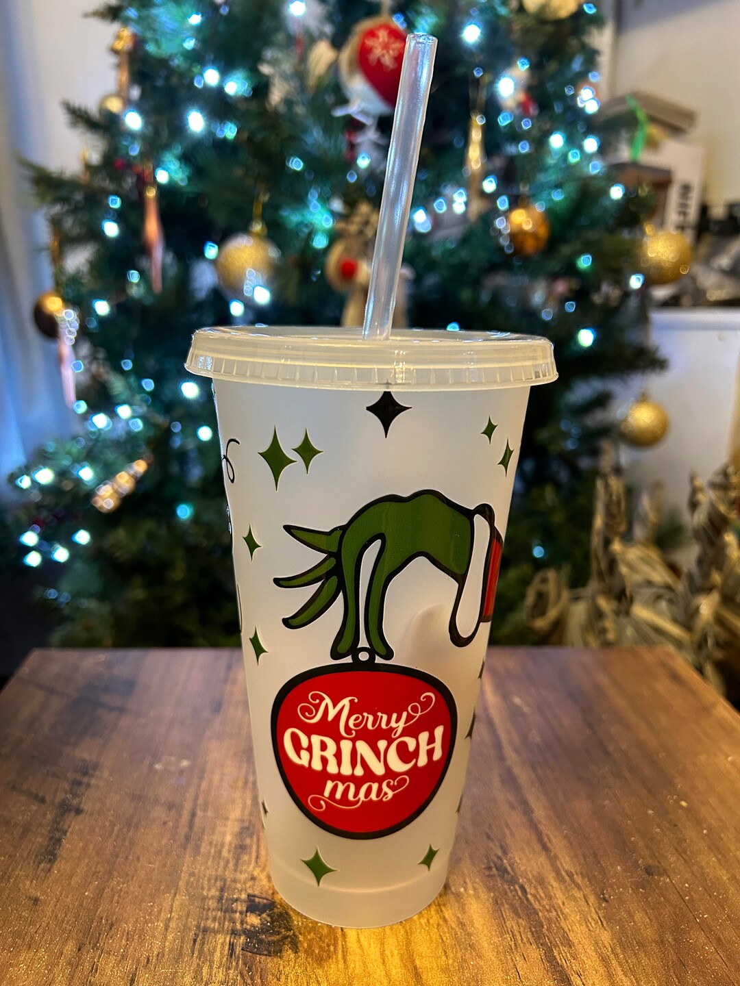 Grinch Cold Cup 24 Oz Cold Cup With Lid and Straw - Christmas Gift ...