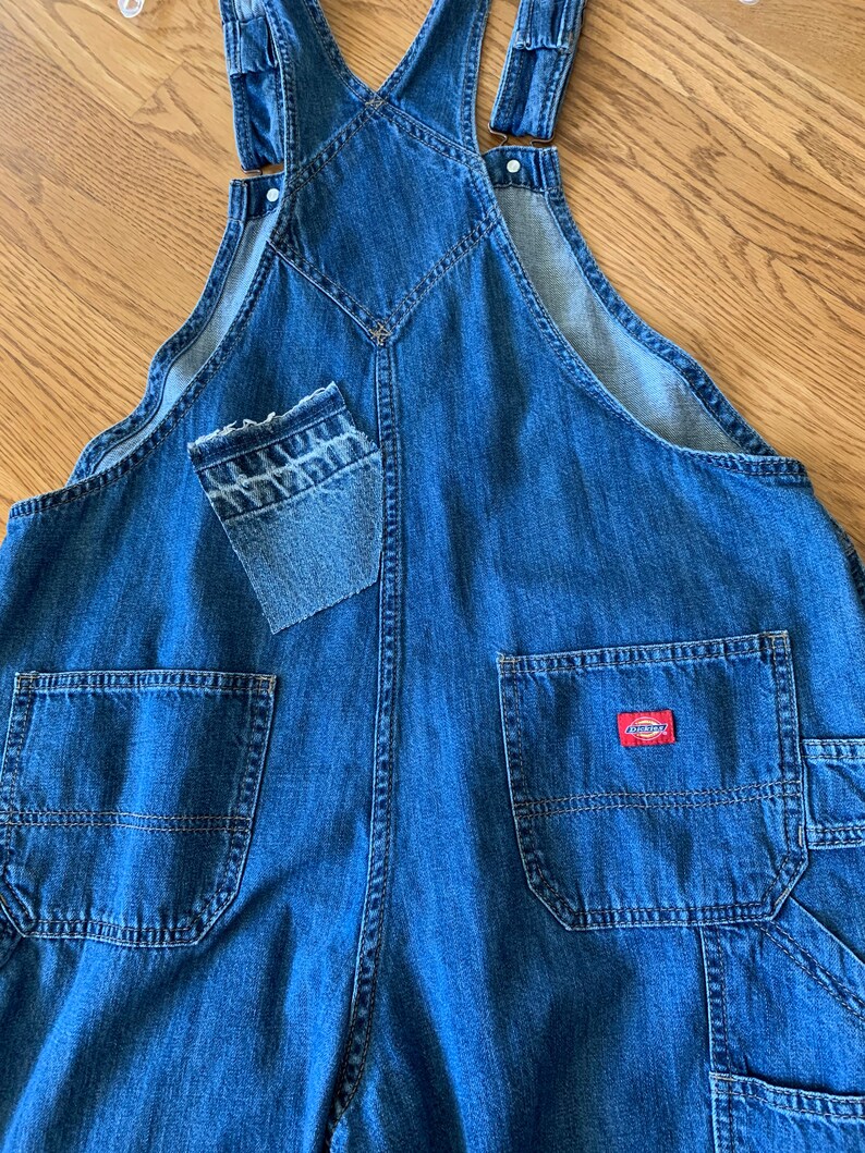 Medium Denim Overalls With Faded Denim Patches and Extra Pockets. - Etsy