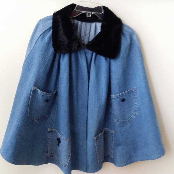 Denim Cape - Etsy