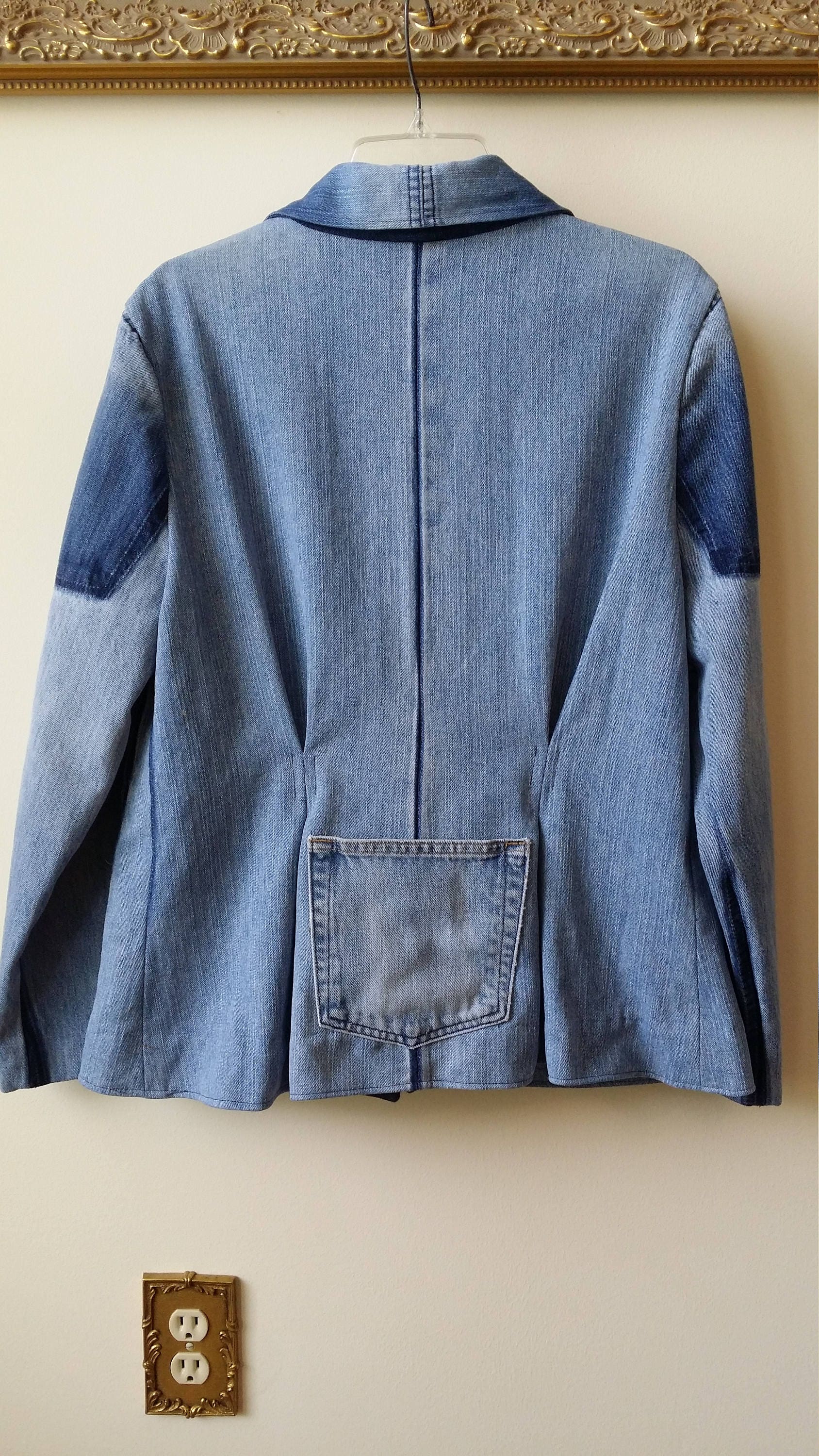 Up-cycled DENIM JACKET, Women’s Size 14 - Etsy