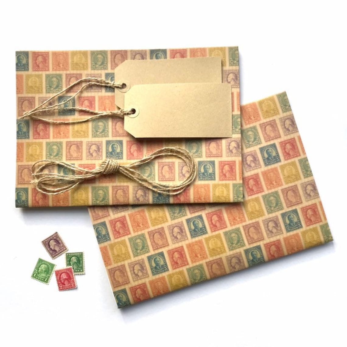Vintage Gift Wrapping Paper Postage Stamp Gift Wrap Sheet - Etsy UK