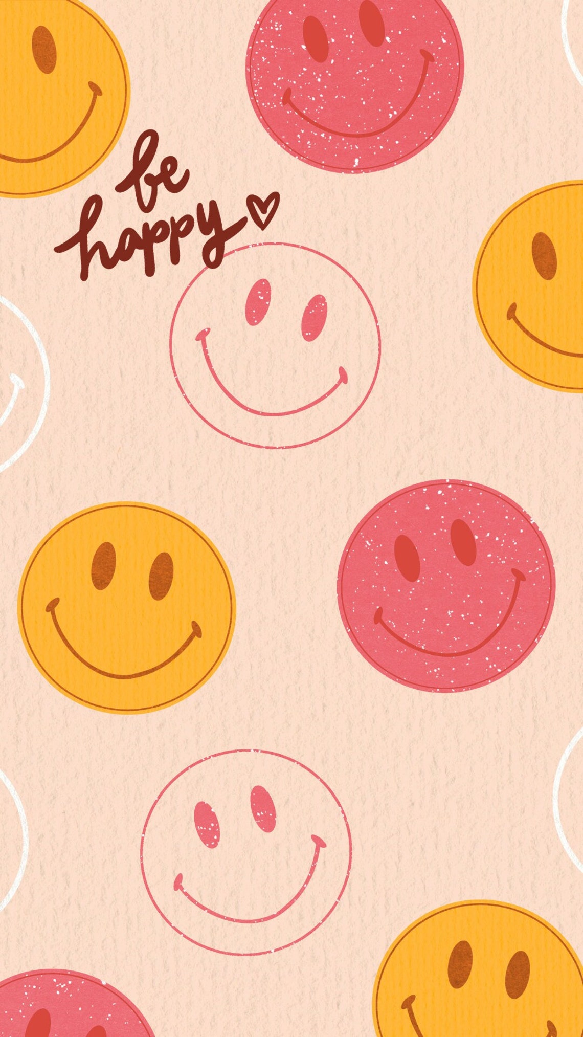 Retro Happy Face Phone Background - Etsy