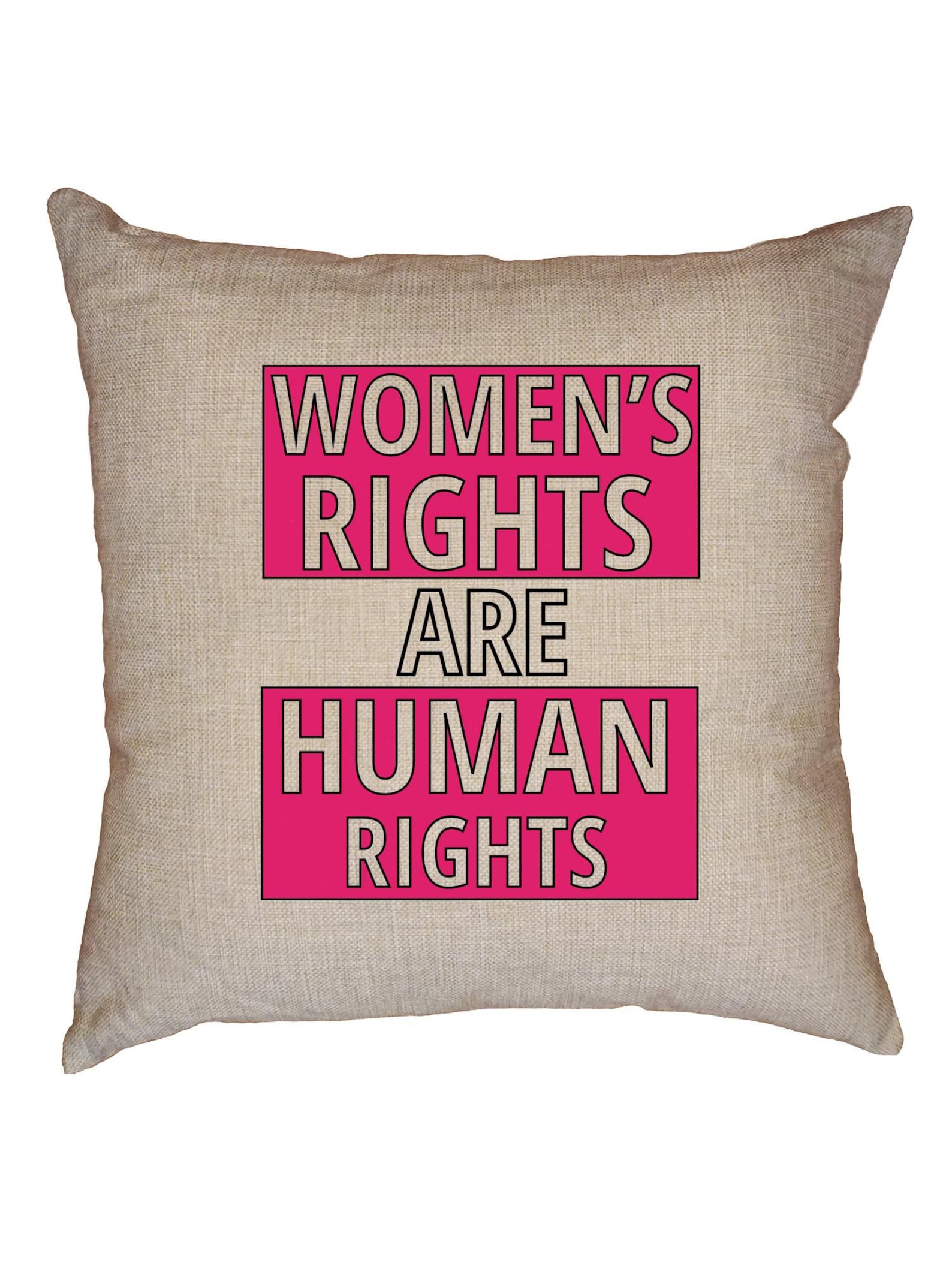 Women's Rights Are Human Rights Pink Shirt Pillow or - Etsy