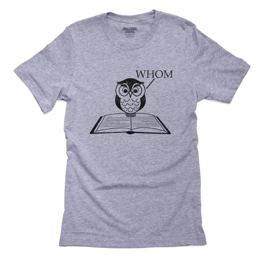 Whom Owl Standing on Grammar Book Graphic Shirt Pillow - Etsy