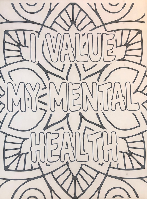 Printable Mental Health Affirmations Coloring Pages | Etsy