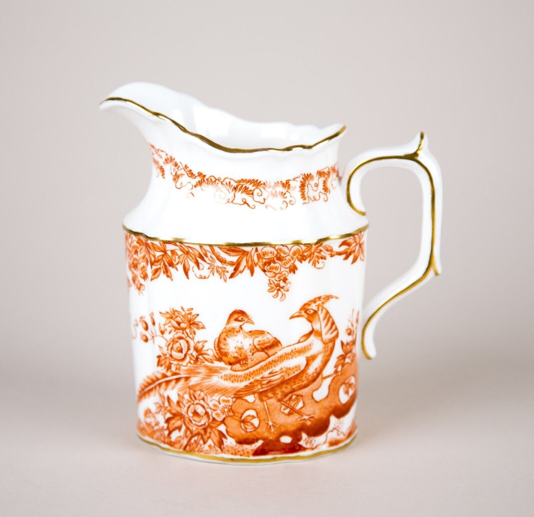 Royal Crown Derby Red Aves Creamer Vintage Bone China England - Etsy