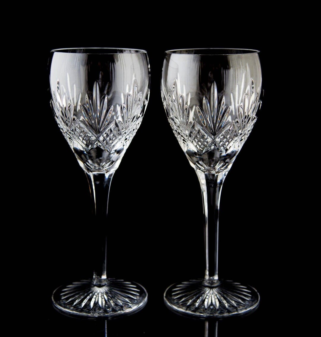 Waterford Kelley Red Wine Glasses Set of 2 Elegant Vintage Crystal ...
