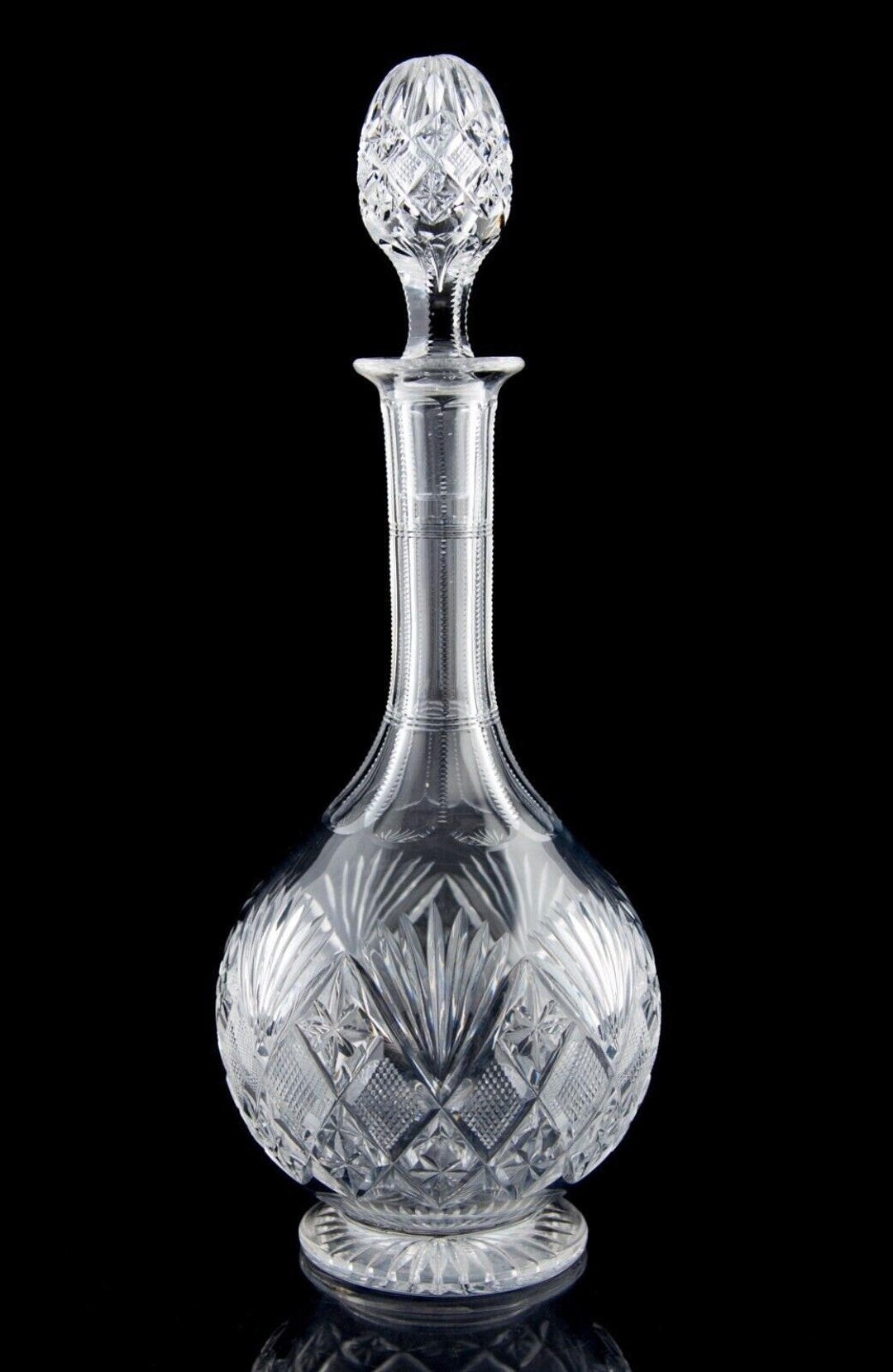 Antique Cut Glass Footed Decanter & Stopper Elegant Barware - Etsy