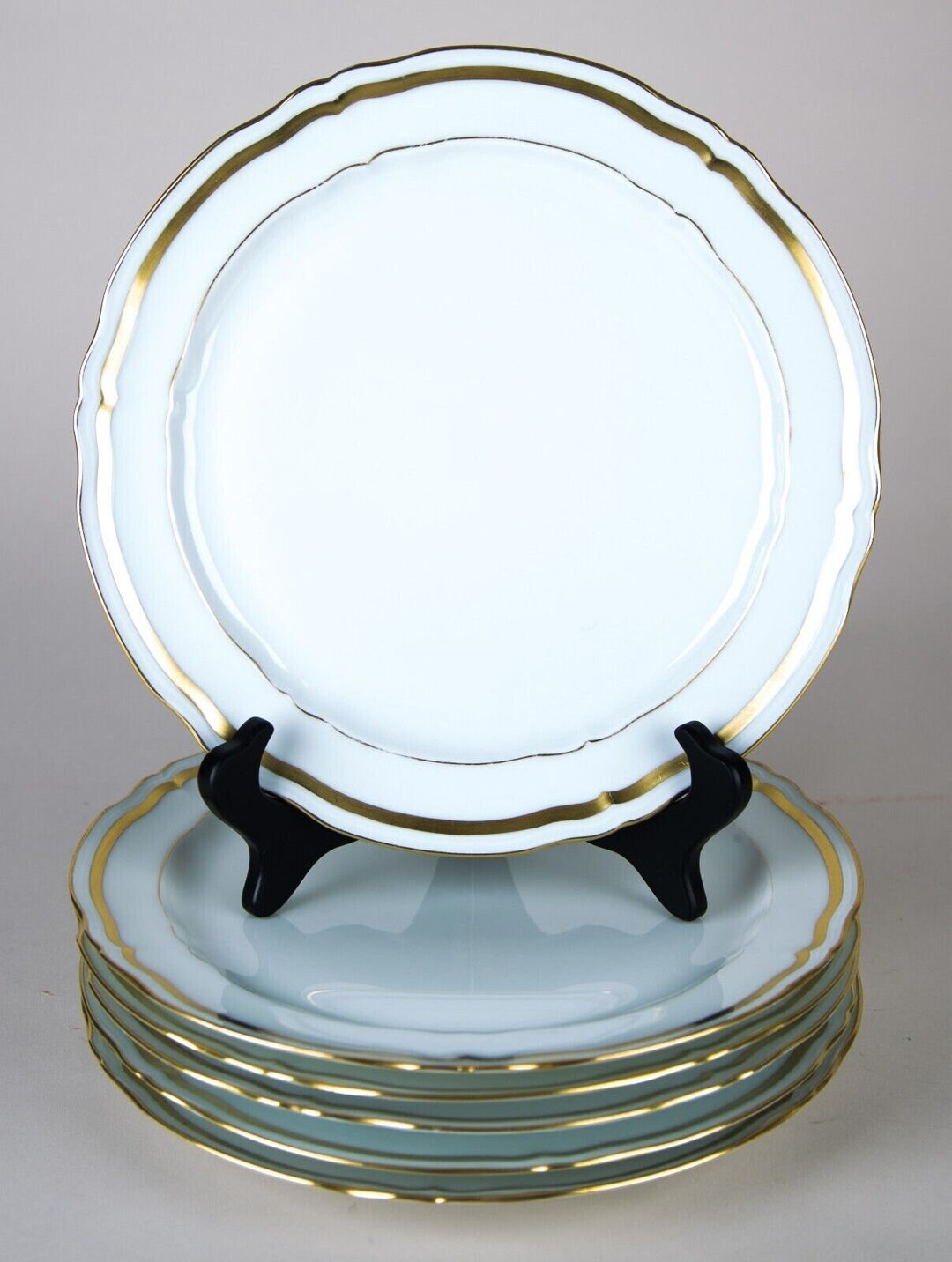 Raynaud Ceralene Limoges Marie Antoinette Gold Dinner Plates Set of 6 ...