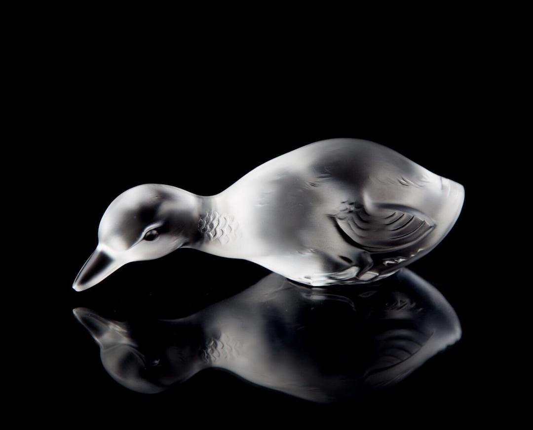 Baccarat Frosted Duck Crystal Figurine Paperweight Vintage France ...
