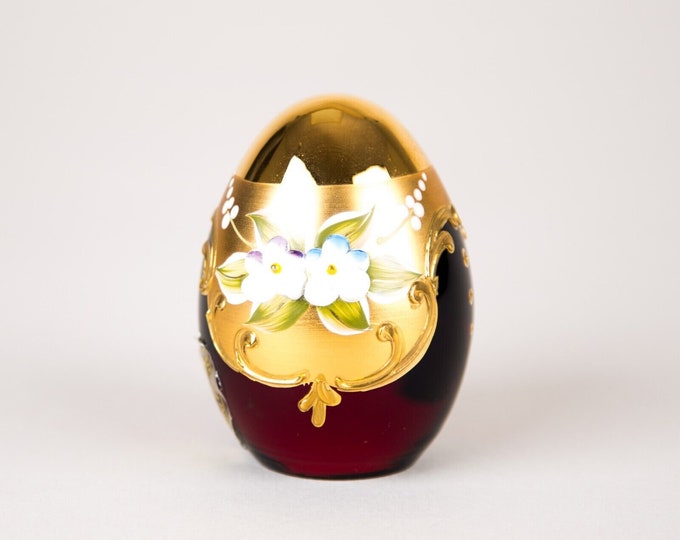 Ferro & Lazzarini Murano Ruby Red Glass Egg Paperweight Hand Painted - Etsy
