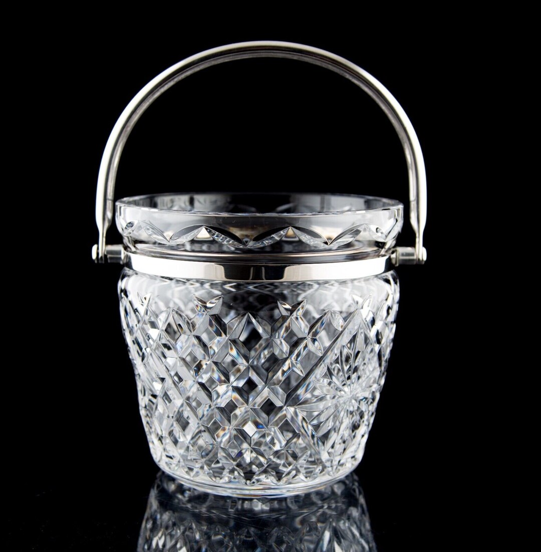 Waterford Crystal Champagne Ice Bucket With Silverplate Handle Vintage ...