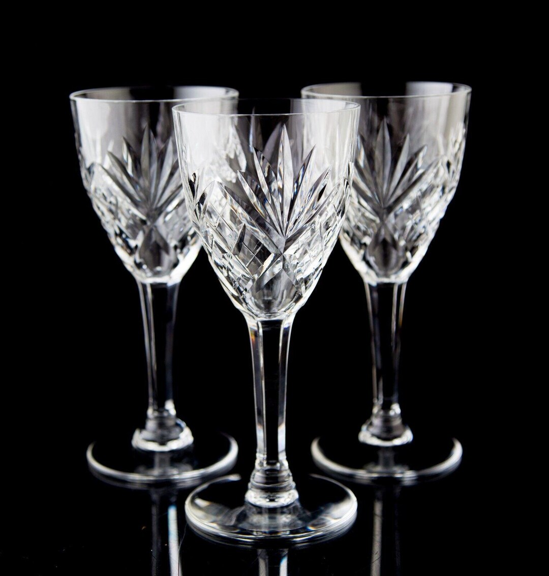 St Louis Chantilly Burgundy Wine Glasses Set of 3 Elegant Vintage ...