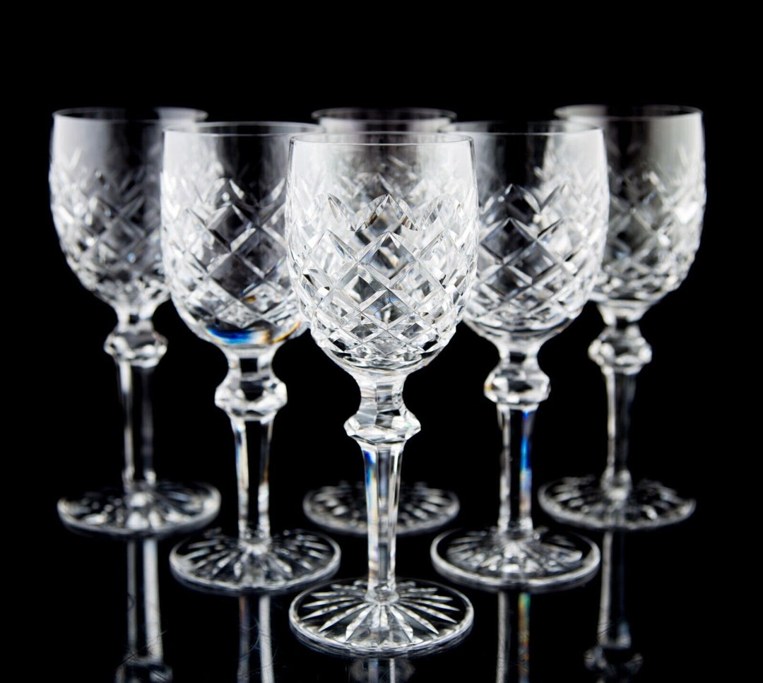 Waterford Powerscourt Claret Wine Glasses Set of 6 Elegant Crystal ...