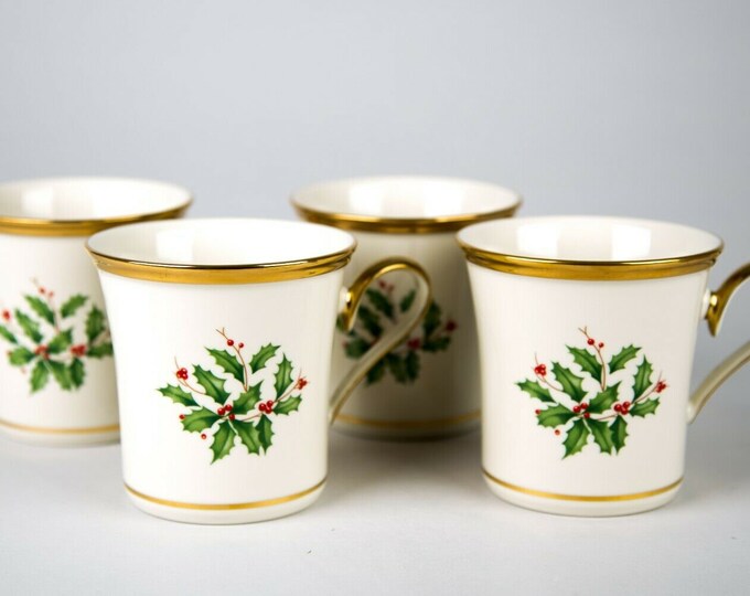 Lenox Holiday Mugs Set of 4 Vintage Christmas - Etsy