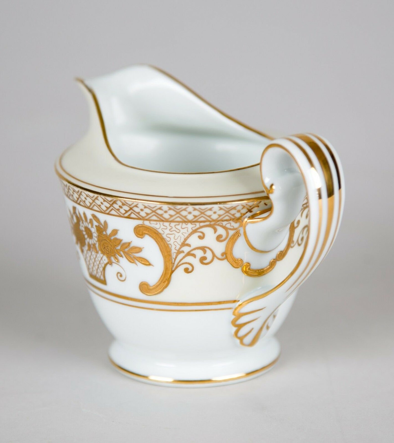 Noritake 5567 Gold Flower Basket Design Creamer Vintage Fine China ...