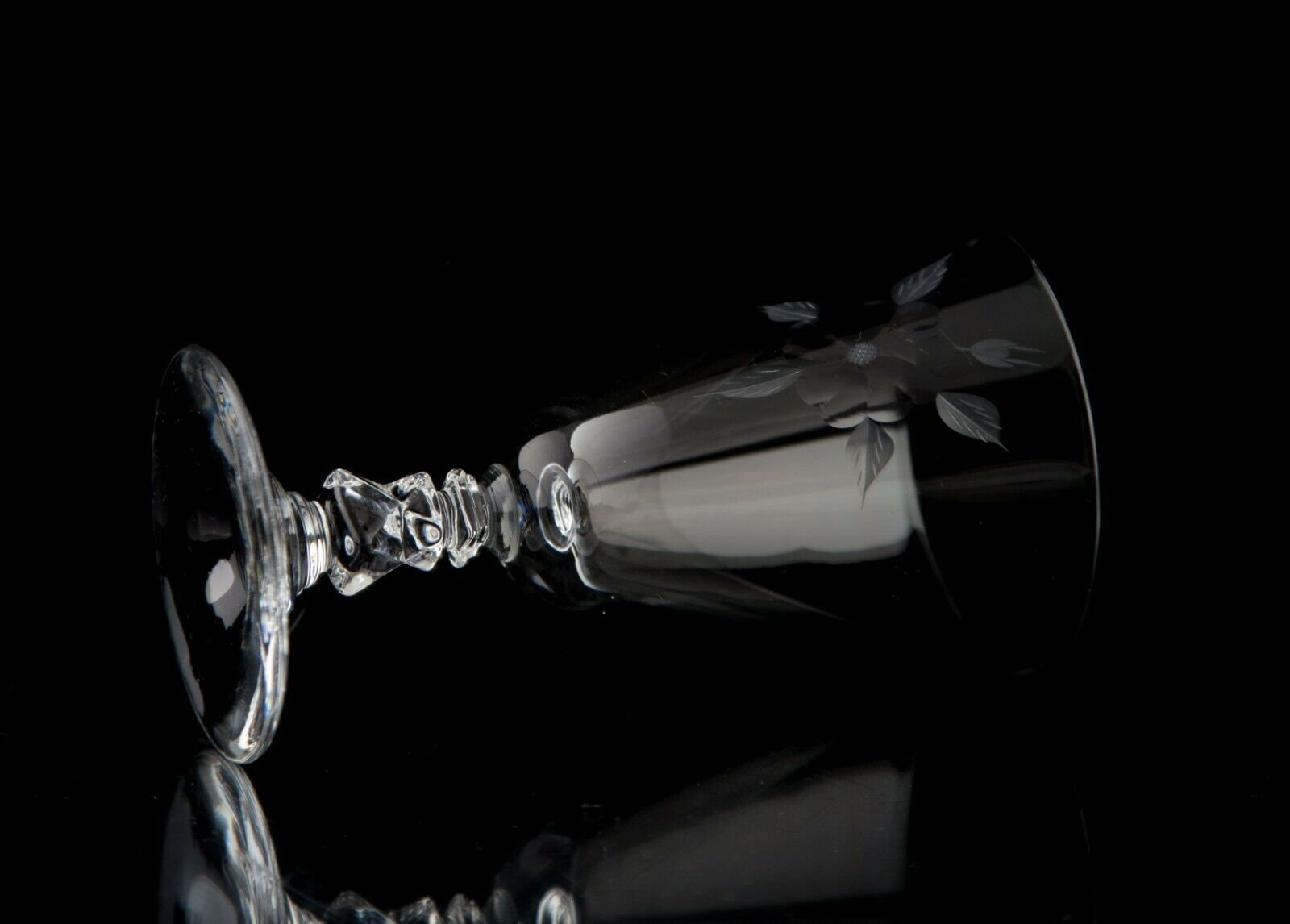 Bryce Stem 8a Floral Cut Wine Glasses Set of 4 Elegant Vintage | Etsy