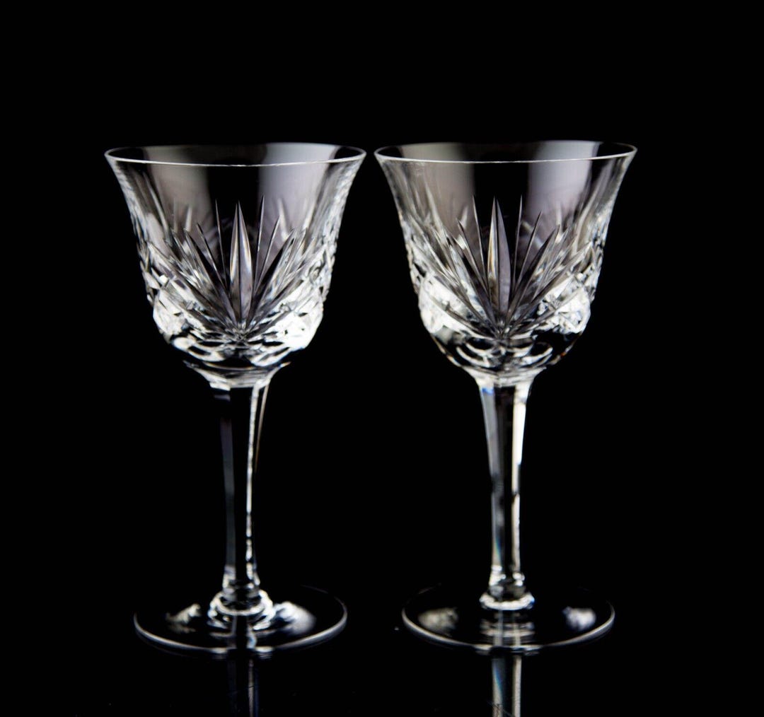 Gorham Cherrywood Clear Claret Wine Glasses Set of 2 Elegant Vintage ...