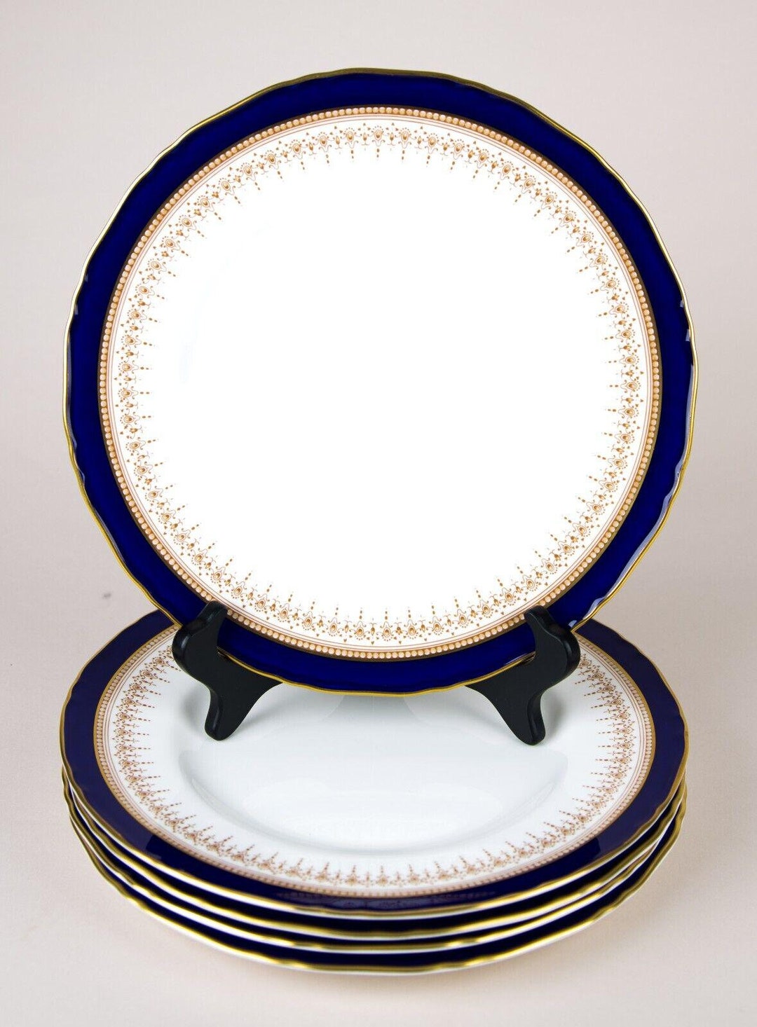 Royal Worcester Regency Blue Dinner Plates Set of 5 Vintage England - Etsy
