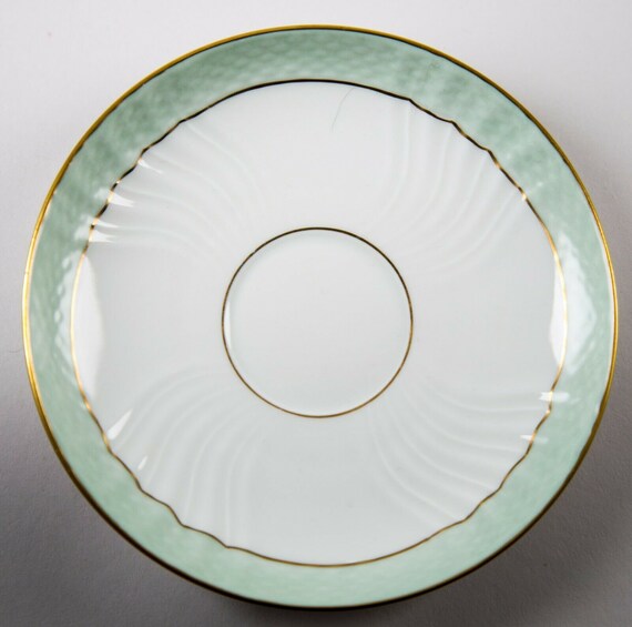 Royal Copenhagen Pattern 952 Saucer Green Basket Weave Band - Etsy
