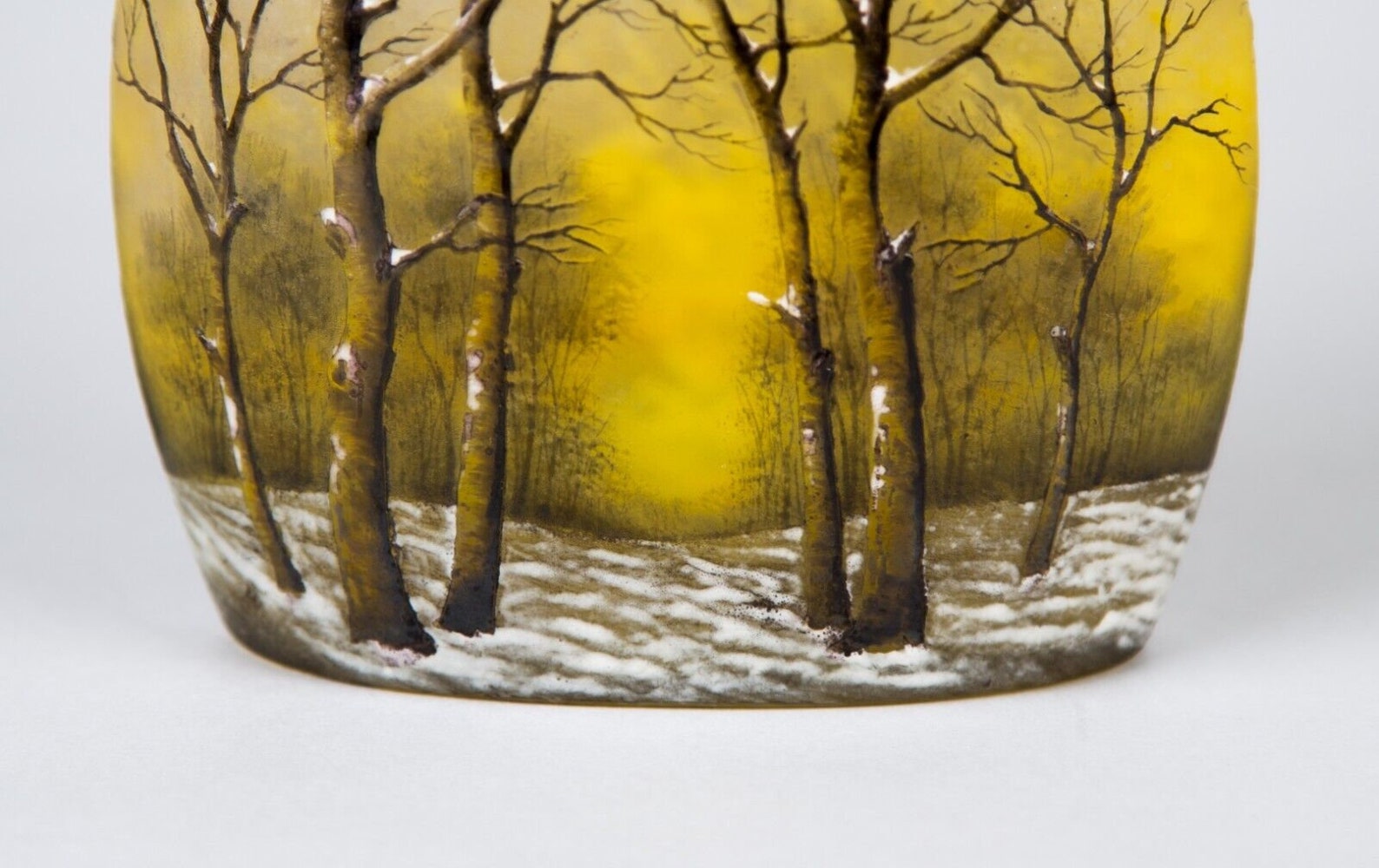 Daum Nancy Winter Landscape Cameo Enameled Vase Antique Glass - Etsy