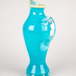 Vintage Cased Art Glass Robin's Egg Blue Pitcher 12" - Etsy