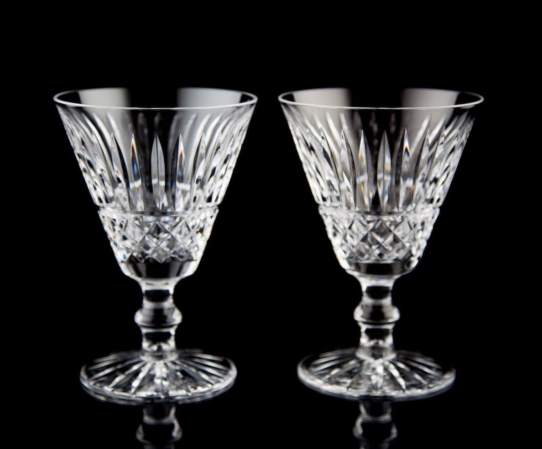 Waterford Tramore Water Goblet Glasses Set of 2 Vintage Crystal Signed ...