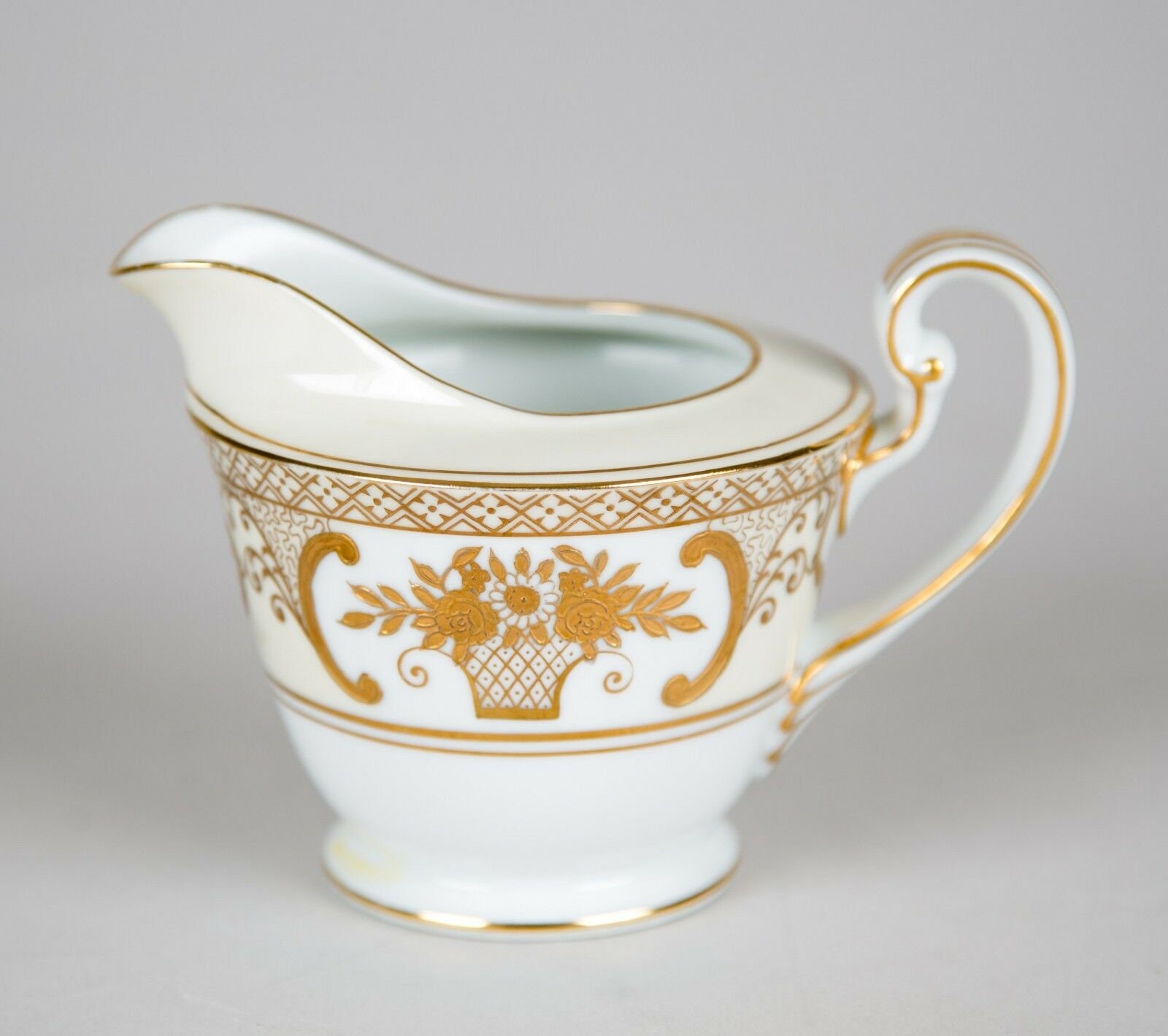 Noritake 5567 Gold Flower Basket Design Creamer Vintage Fine China ...